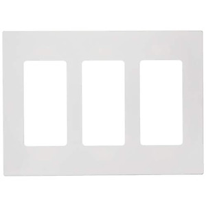 Leviton 80311-SW 3-Gang Decora Plus Wallplate Screwless Snap-On Mount, White