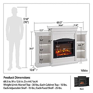 Ameriwood Home Lamont Mantel Fireplace, White