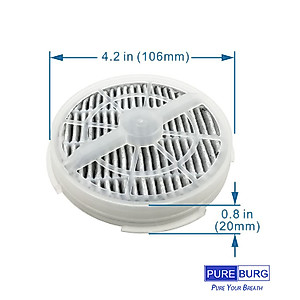 PUREBURG GL-2103 Replacement HEPA Filter Compatible with RIGOGLIOSO JINPUS MELEDEN Houzetek WSTA DHS COSTWAY & SY900S Air Purifiers,2-Pack