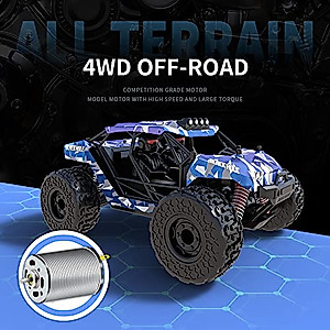 PHOUPHO Remote Control Car 1:16 Scale 45Km/h 4WD RC Car, Drift Off-Road High Speed Remote Control Monster Trcuk with Two Rechargeable Batteries, Hobbyist Grade for Adults, Toy Gift for Boys Girls