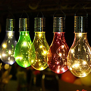 YDJoo Solar Hanging Lights Outdoor Solar Globe Lantern Light with Hook Solar Globe LED Hanging Decorative Lights Solar Garden Lights for Garden Patio Yard Tree, 4 Pack (Green)