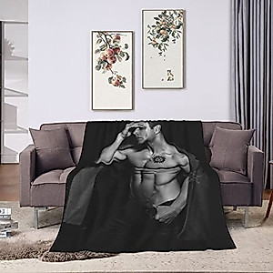 Jensen Ackles Soft and Comfortable Warm Fleece Throw Blankets Yoga Blankets Beach Blanket Picnic Blankets for Sofa Bed Camping Travel … (60"x50")