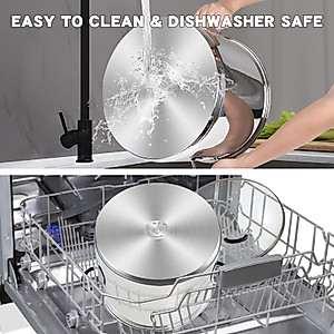 Cook N Home Stockpot Sauce Pot Induction Pot With Lid Professional Stainless Steel 8 Quart , Dishwasher Safe With Stay-Cool Handles , Silver