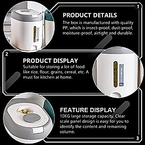 Tofficu Rice Container Flour Dispenser 10KG Grain Rice Storage Bin Flour Storage Container Storage Box Plastic Sugar Storage Container Pet Food Storage Boxes Rice Container Flour Container