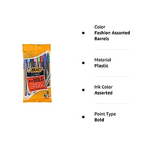 BIC Usa Inc BICMSBAP81 19627 Cristal Xtra Bold Pack Of 8
