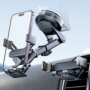 eSamcore Windshield Phone Mount for Car, Car Vent Phone Mount Gravity Suction Cup Phone Holder for Car Window Dashboard Car Cell Phone Holder for iPhone 14 Car Mount