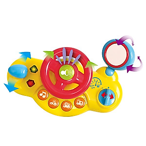 Play Portable My First Driving Kit Toy - Turn & Lean Steering Wheel Cars - Attachable Driving Kit for Strollers, with Electronic Sound for Realistic Music and Entertainment for Kids Ages 6 Months P