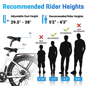 KBO Breeze Step Thru Electric Bike, 500W Ebike 48V 16Ah Removable Battery 55MI Range, 300LBS Payload, 27.5"x2.4" Commuter Ebikes for Adults, 25MPH, 7 Speed System, 5H Fast Charge