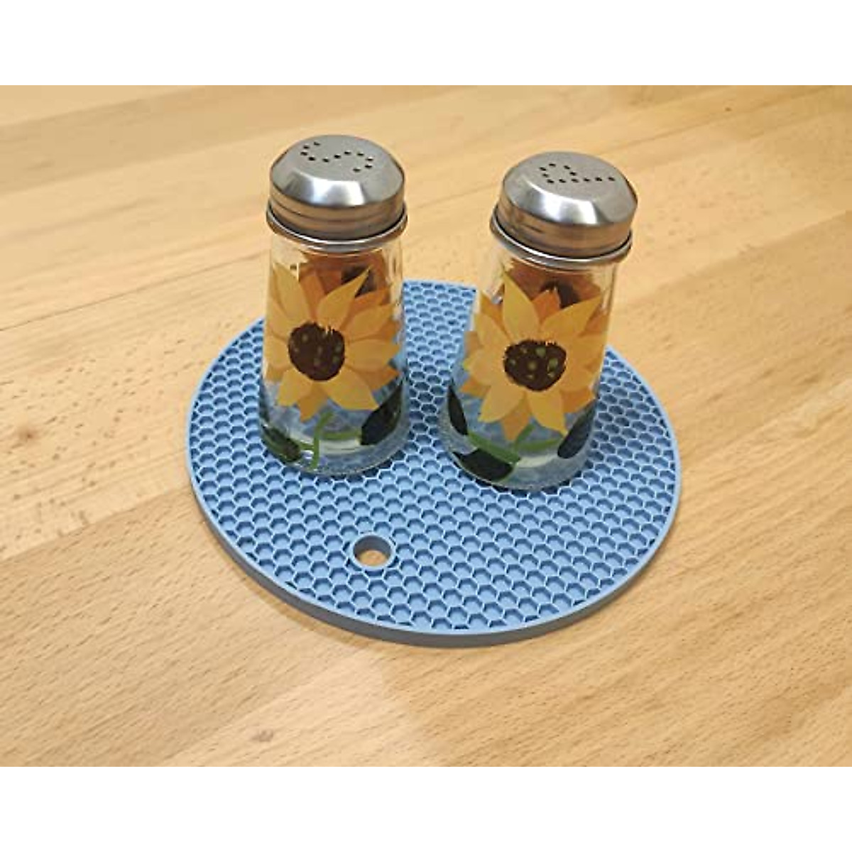 Ritadeshop Hand Painted Salt and Pepper Shaker Set with S and P Stainless Lids (2, Sunflowers)