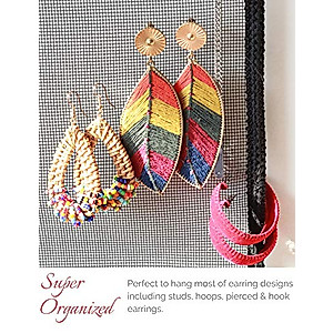 Earring Organizer Wall Monut Earring Holder Display Hanging Jewelry Organizer for Studs Dangle Earrings and Necklaces Holder Rack for Women Girl Gift