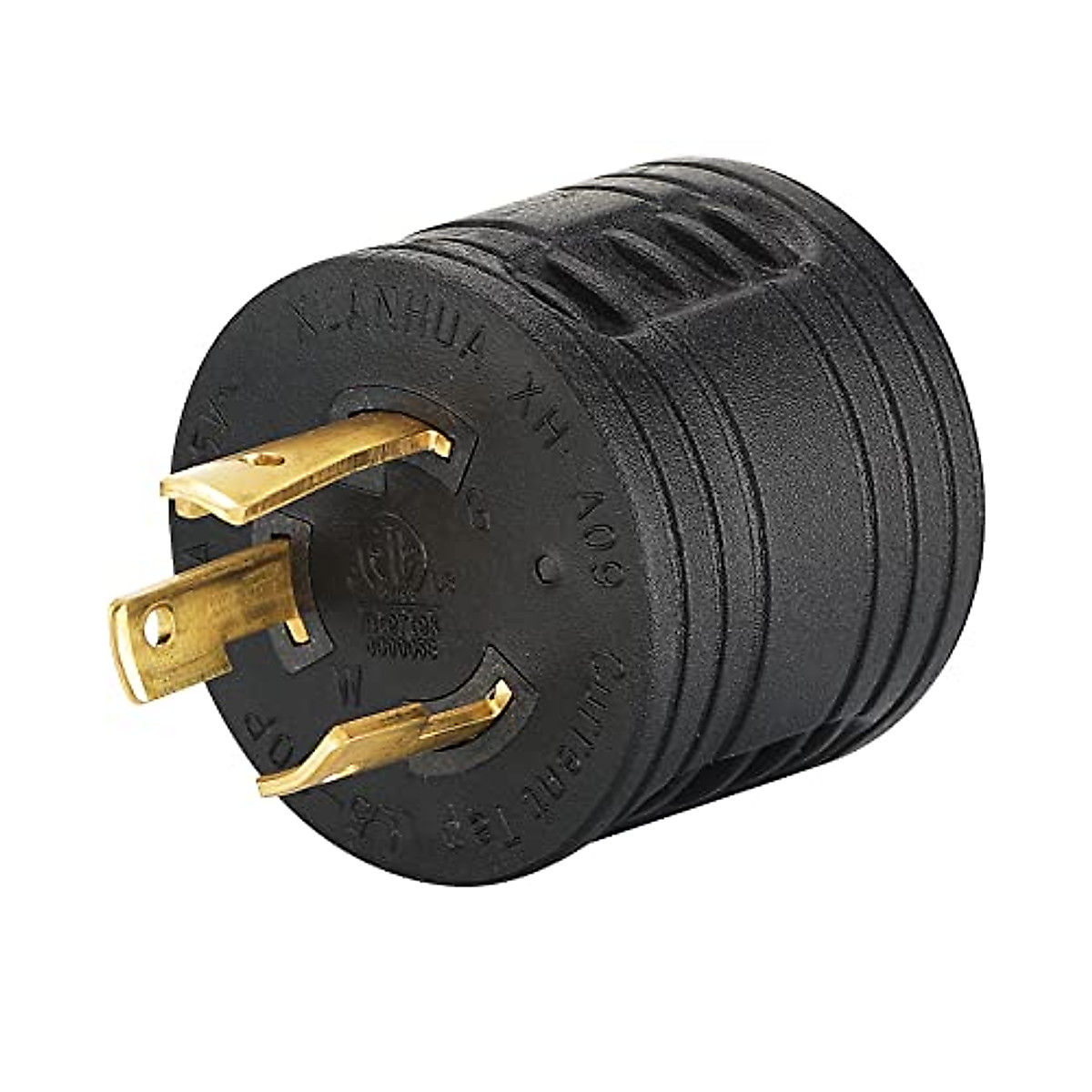 30 Amp 3 Prong Generator Adapter,Nema L5-30P Male Plug to Nema TT-30R Female Converter，RV Generator Power Adapter,Black,Erboelec