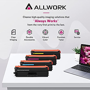 ALLWORK Compatible TN-433 Toner Cartridge Replacement for Brother TN433 TN431 TN433BK Toner Cartridge Works with Brother Color HL-L8360CDW MFC-L8610CDW MFC-L8900CDW Printer (Black Cyan Magenta Yellow)