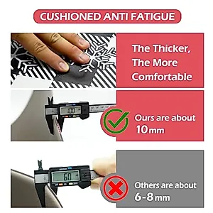 INFISIBLE Black and White Buffalo Plaid Christmas Kitchen Rugs, Non Slip Anti Fatigue Kitchen Mats Set of 2, Red Truck Christmas Decorations Cushioned Kitchen Rug for Floor and Sink