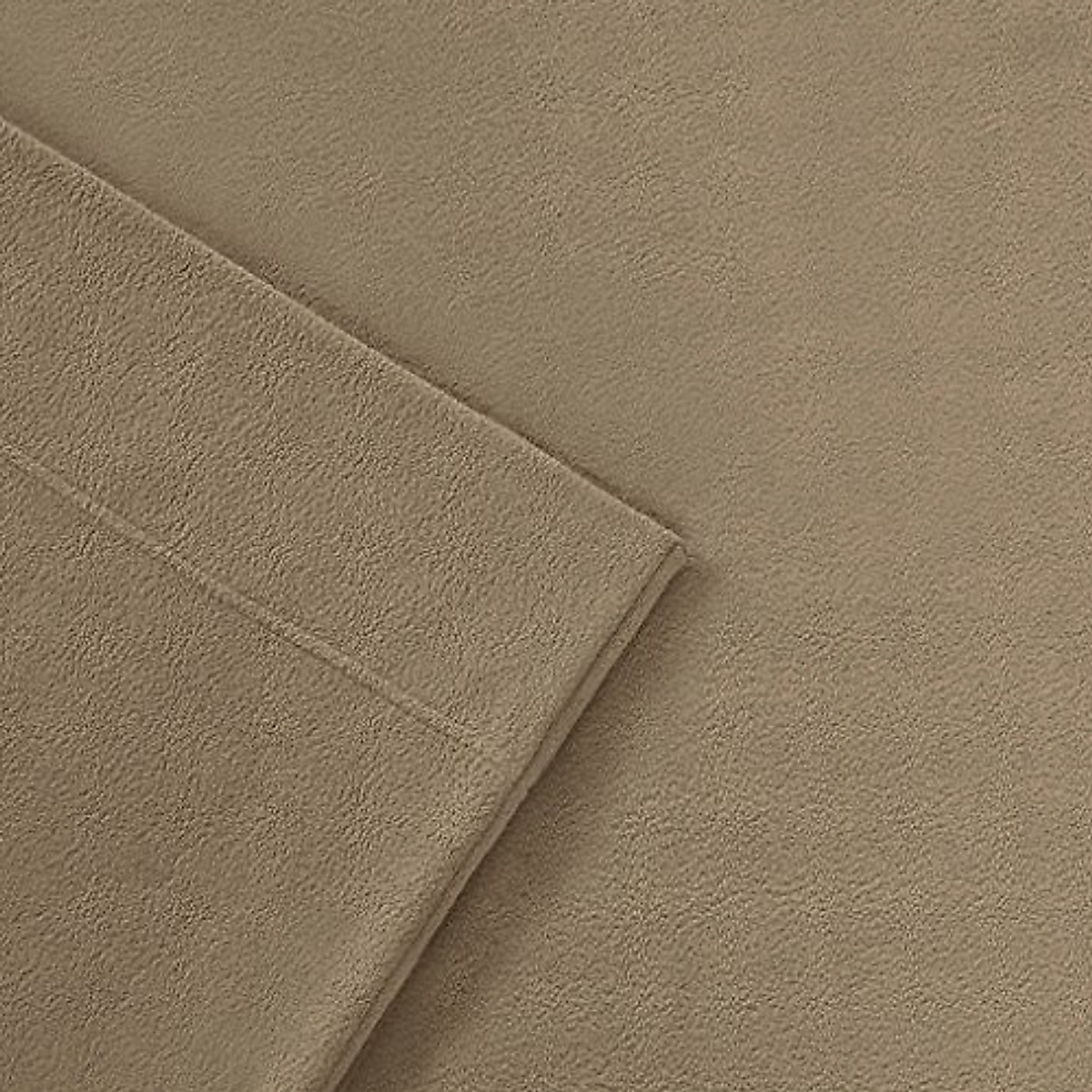 Peak Performance 3M Scotchgard Micro Fleece Wrinkle and Stain Resistant, Soft Plush Sheets with 14" Deep Pocket Cold Season Cozy Bedding-Set, Matching Pillow Case, Queen, Mink (SHET20-729)