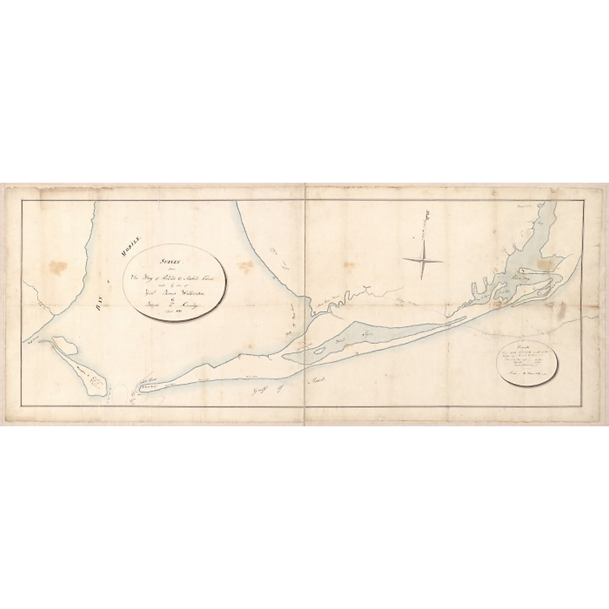 INFINITE PHOTOGRAPHS 1813 Map of The Bay of Perdido to Mobile Point Made by Order of Genl. James Wilk.