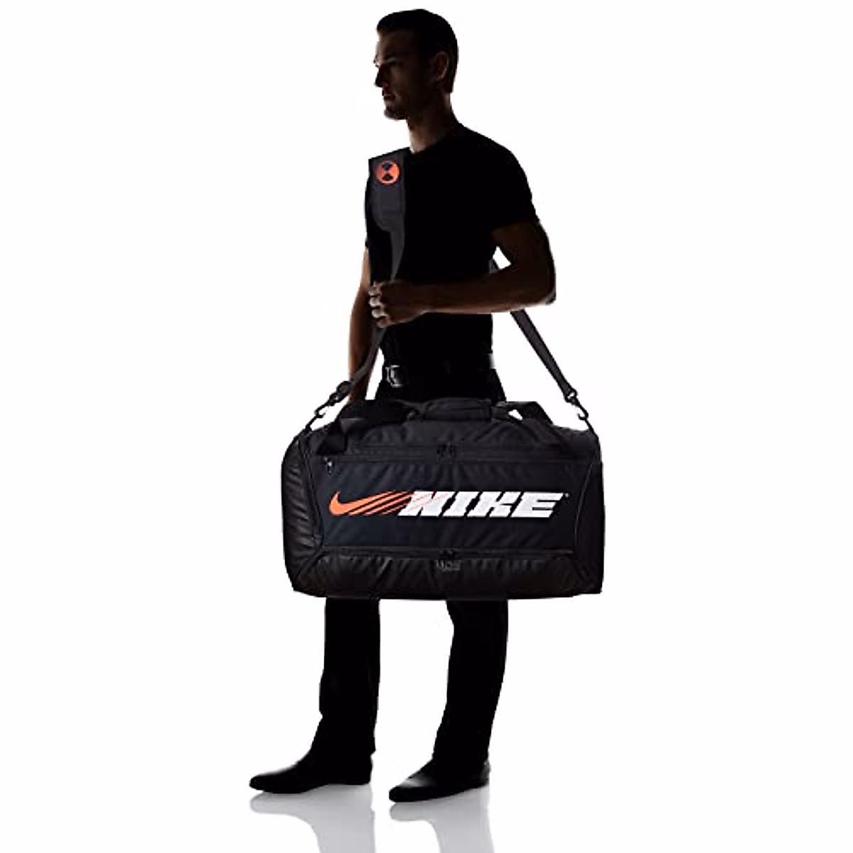 NIKE BRASILIA TRAINING/GYM/TRAVEL MEDIUM SPORT DUFFEL BAG BLACK/WHITE/RED CU9477 010