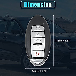 X AUTOHAUX 434MHz KR5TXN4 Replacement Smart Proximity Insert Keyless Entry Remote Key Fob for Nissan Rogue 2019 2020 2021 5 Buttons 4A Chip SUV Key 285E3-6RR7A S180144507