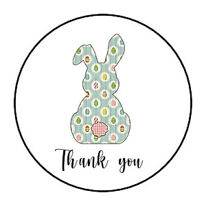 30 pcs Thank You Easter Bunny​​​​ Stickers Envelope Seals Labels Round Tags, Stamps Sticker for Gift Cards, Envelopes, Boxes for Holiday, Birthday, Christmas