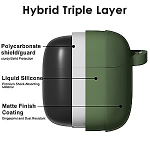 Oakxco JBL Tune 220 TWS/225 TWS Case Silicone, Soft Rubber Gel Shockproof Hard Protective Cover with Keychain Lock, Slim Fit Thin Skin Sleeve Charging Case for Women Girl Cute, Sage Green