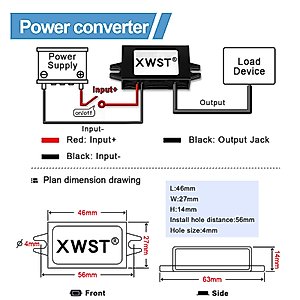 XWST DC to DC 12V to 5V 3A 15W 15watt with USB Output Power Adapter Converter 8V-22V to 5V Voltage Buck Regulator,Step-Down Module,Waterproof Power Adapt 5V Volt Transformer Module