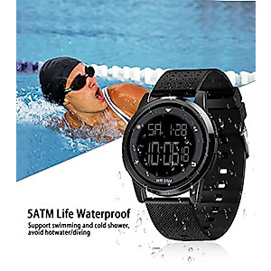 HOK Digital Sport Watch with Stopwatch Alarm Calendar, Waterproof,LED Back Light,Ultra-Thin Wrist Watch for Man and Woman