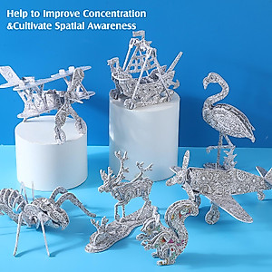 Syhood 36pcs 3D Coloring Puzzle Set Animal Painting Puzzle Crafts for Girls Set Include 12 Creative DIY Painting with 24 Coloring Pens for Boys and Girls Educational Birthday Gift Supplies