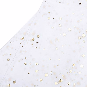 WRAPAHOLIC Gift Wrapping Tissue Paper - 25 Sheets 19.7x27.5 Inch Metallic Gold Star Gift Wrap Paper Bulk for Packing, DIY Crafts