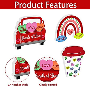 10 Pcs Valentine Tiered Tray Decor Set, Valentine Conversation Heart Decor Wooden Signs, Cute Valentine Gnome Plush, Mini Candy Heart Garland, Farmhouse Valentines Day Decor Be Mine Love XOXO Sign