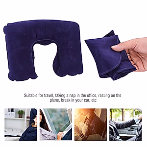 U Pillow,Portable Lightweight Soft Inflatable U Shape Neck Pillow Adults Headrest Air Cushion for Travel Home Office