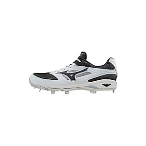 Mizuno Men's Dominant IC Baseball Shoe, White/Black, 7 D US