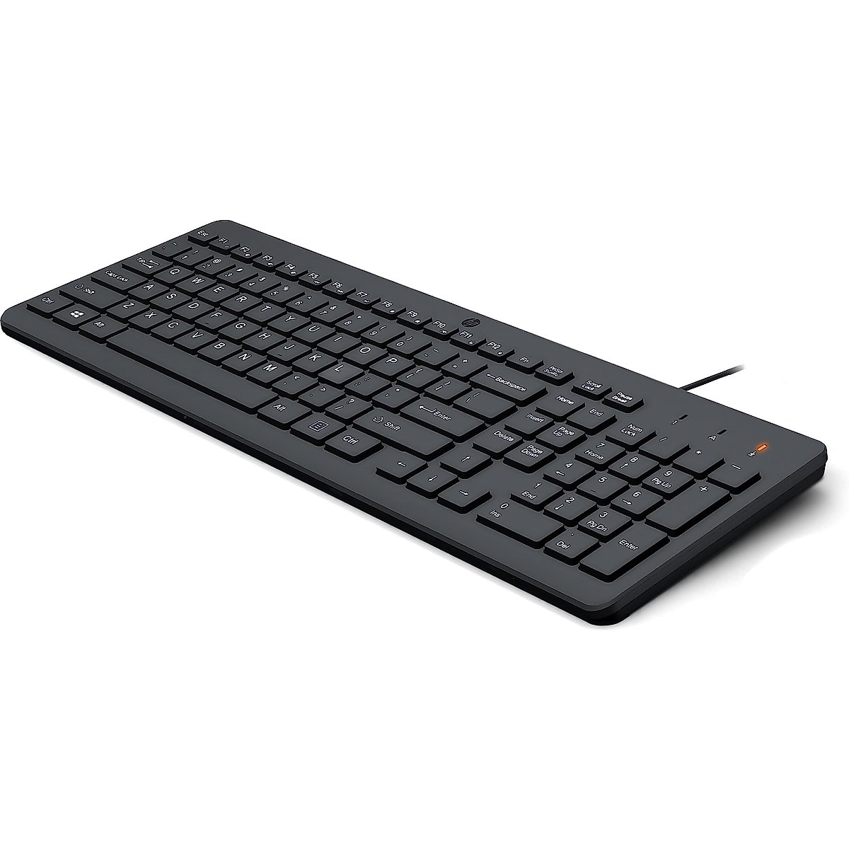 HP 150 Wired Keyboard with Numeric Keypad - Silent-Touch Chiclet Keyboard - Ergonomic, Comfortable - USB Plug-and-Connectivity, LED Indicators (664R5AA, Black)