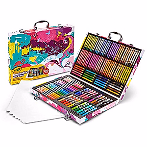 Crayola Inspiration Art Case Coloring Set - Pink (140 Count), Art Set For Kit, Includes Crayons, Markers, & Colored Pencils, Easter Gifts & Toys [Amazon Exclusive]