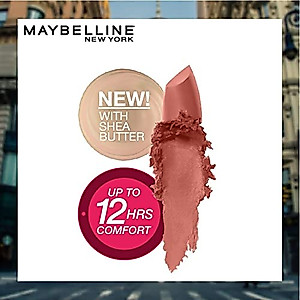 Maybelline Color Sensational Lipstick, Lip Makeup, Matte Finish, Hydrating Lipstick, Nude, Pink, Red, Plum Lip Color, Clay Crush, 0.15 oz; (Packaging May Vary)