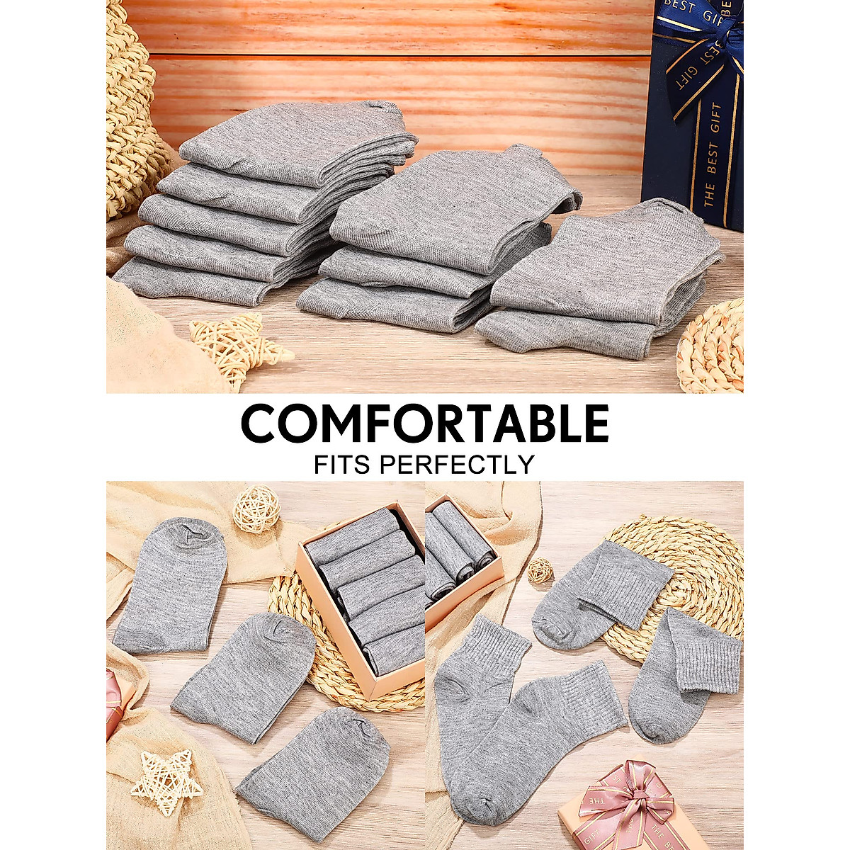 Tarpop 150 Pairs Men Quarter Ankle Socks Bulk Socks Athletic Moisture Wicking Socks Casual Sports Socks Pack (Gray)