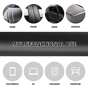 Black Matte Carbon Fiber Car Vinyl Wrap Roll 1ft x 5ft Bubble Free Air Release DIY Wrap Film for Motor Interior