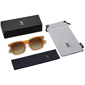 SOJOS Polarized Sunglasses for Women Men Classic Vintage Style Shades SJ2155, Orange/Brown