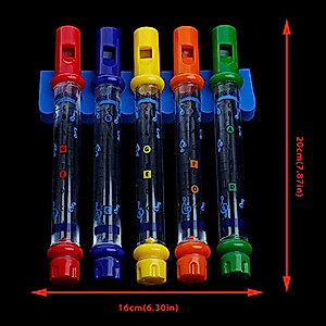 5 Pcs Water Flutes Bath Toy Set (Included Music Sheets) Colorful Water Whistling Kids Fun Bath Toys Bath Tub Tunes Music Toy for Toddler Boys Girls