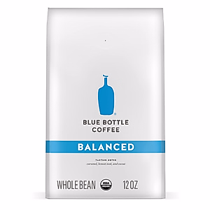 Blue Bottle Whole Bean Organic Coffee, Balanced, Medium Roast, 12 Ounce bag (Pack of 2)