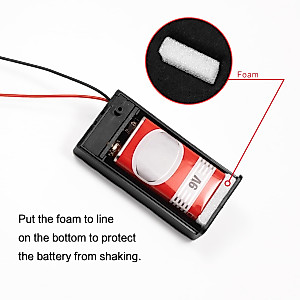 LAMPVPATH (Pack of 2) 9v Battery Holder, 9 Volt Battery Holder with Switch, 9v Battery Case with Switch