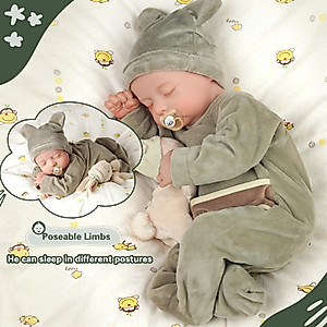 BABESIDE Lifelike Reborn Baby Dolls Boy - 17-Inch Baby Soft Body Realistic-Newborn Baby Dolls Full Body Vinyl Anatomically Correct Real Life Baby Dolls with Toy Accessories for Kids Age 3+