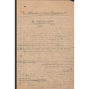 "The Shadow Over Innsmouth" (1931) manuscript covered notebook - H. P. Lovecraft handwritten first page series - 6x9 200 white page, lined notebook.