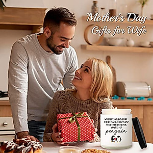 Anniversary Romantic Gifts for Him Her, Wife Mothers Day Gifts from Husband, Boyfriend Girlfriend Birthday Gifts, I Love You Gifts, Candle Gifts for Him Her, Funny Penguin Gifts for Women Men