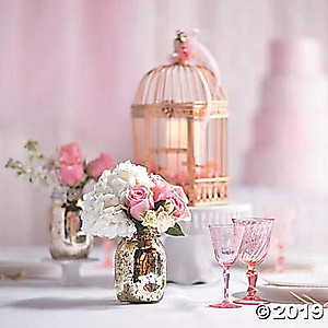 Fun Express Gold Painted Mason Jars - Bulk Set of 12 Glass Decorative Jars - Wedding, Centerpiece and Home Decorations