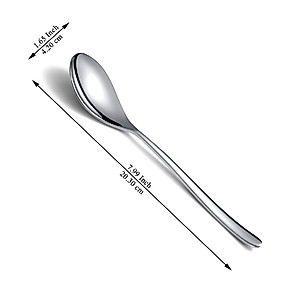 Kyraton Dinner Spoons Set of 12 Pieces, 8" Stainless Steel Table Spoons, Soup Spoons, Spoons Silverware Set, Dishwasher Safe