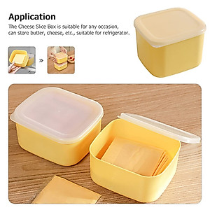 Luxshiny Cheese Storage Container Cheese Slice Holder Cheese Saver Keeper with Lid Meal Prep Food Organizer Airtight Keep Cheese Fresh for Fridge Bento Lunch Box S