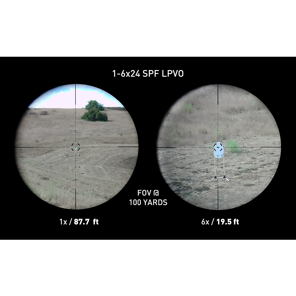 Monstrum 1-6x24 LPVO Rifle Scope with Offset Micro Red Dot Mount | Compatible with Vortex Venom/Viper/Fastfire/Docter Standard Red Dots