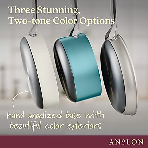 Anolon Achieve Hard Anodized Nonstick Frying Pan/Skillet, 8.25 Inch, Teal