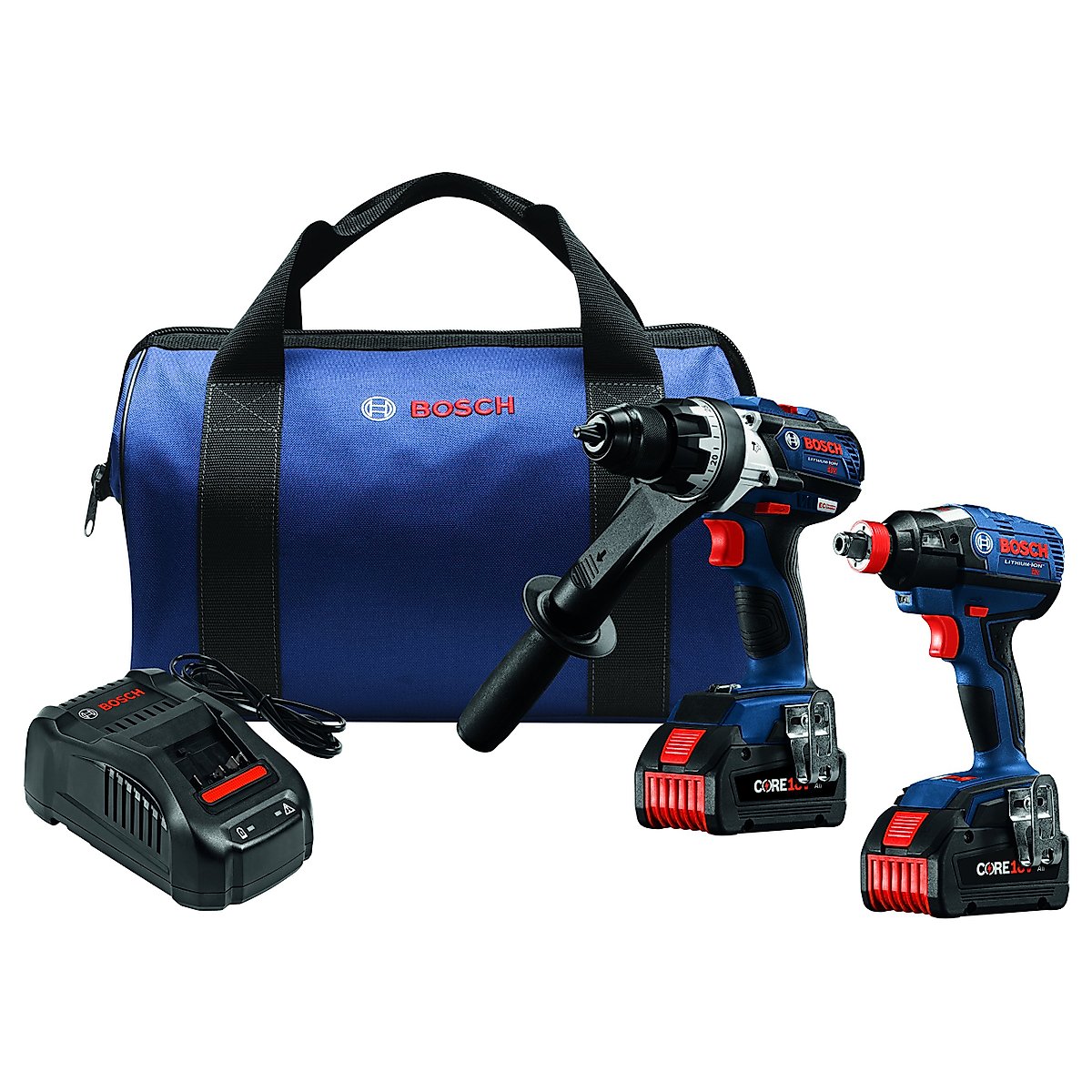 Bosch GXL18V-225B24 18V 2-Tool Combo Kit with Brute Tough 1/2 In. Hammer Drill/Driver and 1/4 In. and 1/2 In. Two-In-One Bit/Socket Impact Driver