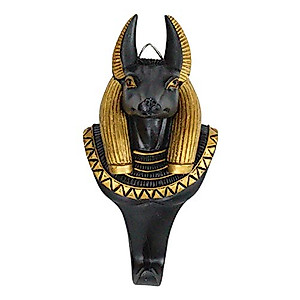 Ebros Egyptian Jackal Dog Headed Anubis God of The Dead Wall Hanger Hook Decor Accent Hangers for Coats Hats Leashes Backpacks Keys Decorative Organizer On Mudroom Main Entrance