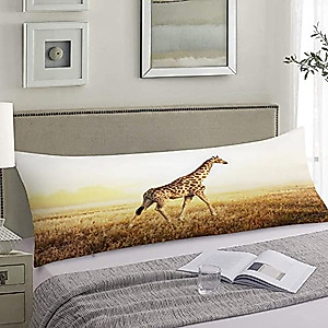 AIRMARK Body Pillow Cover,African Giraffe Nature Printed Long Pillow Cases Protector with Zipper Decor Soft Large Covers Cushion for Beding,Couch,Sofa,Home Gift 20"x54"
